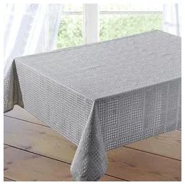 Tischdecke Delindo Lifestyle "Rebecca" Gr. 3, grau, B:130cm L:160cm, Polyester, Tischdecken, Jacquardgewebtes unifarben