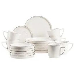 Mäser Kaffeeservice MÄSER "SITA, Kaffeeservice, Porzellan", gold (weiß, goldfarben), 18 Stk., Porzellan, Geschirr-Sets, Geschirr-Set, Service
