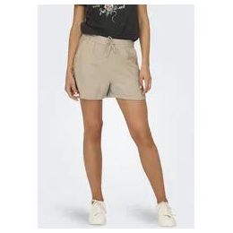 Shorts Only "ONLTHYRA SHORTS NOOS WVN", Damen, Gr. L (40), N-Gr, braun (oxford tan), Web, Obermaterial: 100% Baumwolle, unifarben, Casual, regular fit kurz, Hosen