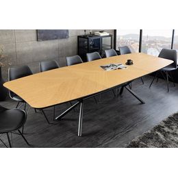 Riess Ambiente Ausziehbarer Esstisch GRANDEZZA 180-270cm natur Eiche schwarz Metall Riess-Ambiente Esszimmertisch Küchentisch rechteckig 2 Personen