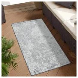 Outdoorteppich Carpet City "DUO RUG 5845", grau, B:80cm H:5mm L:150cm, Obermaterial: 100% Polypropylen, Teppiche, Outdoorteppich, Wendeteppich Wetterfest In- & Outdoor, Balkon, Terrasse, Wohnzimmer