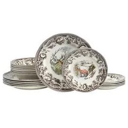 Teller-Set Creatable "Haydon Grove, Tellerset 18-tlg", bunt, 18 Stk., Steingut, Geschirr-Sets, Tiermotive, Landhausstil