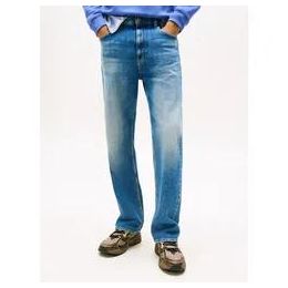 Regular-fit-Jeans Tommy Jeans "Otis Regular Straight", Herren, Gr. 31, Länge 34, blau (denim medium), Denim/Jeans, Obermaterial: 99% Baumwolle, 1% Elasthan, Casual, regular fit lang, Jeans, Gerade geschnittene Jeans, regulärer Leibhöhe
