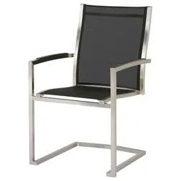 Best Freizeitmöbel Gartenstuhl BEST "Marbella", schwarz, B:57cm H:93cm T:64cm, Edelstahl, Stühle, Freischwing Stuhl