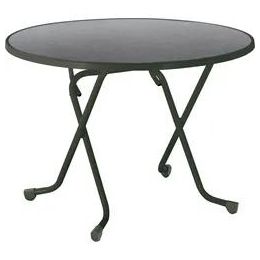 Best Freizeitmöbel Klapptisch BEST "Dublin", grau (anthrazit), B:100cm H:73cm T:100cm, Stahl/Laminierte Tischplatte, Tische, rund 100 cm