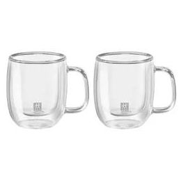 Espressoglas Zwilling "Sorrento Plus", transparent, B:6,4cm H:7cm, Borosilikatglas, Trinkgefäße, Doppelwandig, Borosilikatglas, 2-tlg., je 80 ml