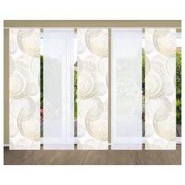 Schiebegardine HOME IN GREEN "SPIRO" Gr. 1, gold (goldfarben), B:60cm H:245cm, Polyester, Gardinen, SET DIGITALDRUCK,BAMBUSOPTIK RECYCELT