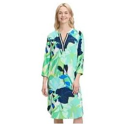 Druckkleid Betty Barclay "Betty Barclay Damen Casual-Kleid mit Stehkragen", Damen, Gr. 40, Normalgrößen, bunt (grün, blau), Obermaterial: 100% Viskose., Feminin, figurumspielend lang, Rundhals, Kleider, Druck
