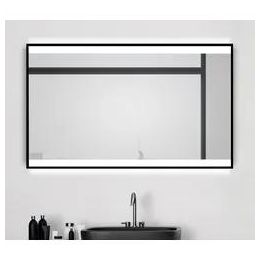 Badspiegel Talos "BLACK SHINE", schwarz, B:120cm H:70cm T:5cm, Spiegel, in verschiedenen Größen erhältlich, energiesparend