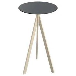 Klapptisch Essentials "Infinity", schwarz (sand, schwarz, sandfarben), B:70cm H:110cm T:70cm, Pulverbeschichteter Stahl + HPL Tischplatte, Tische, in verschiedenen Ausführungen