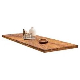 SIT-MÖBEL Tischplatte SIT, beige (natur), B:200cm H:5cm T:100cm, Massivholz, Tischplatten, mit extravagantem Sonnendesign