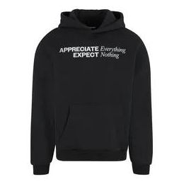 Kapuzensweatshirt "Upscale by Mister Tee Appreciate & Respect Fluffy Hoody", Herren, Gr. XXL, schwarz, 70% Baumwolle, 30% Polyester, UPSCALE BY MISTER TEE, bedruckt, Sweatshirts
