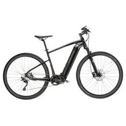 E-Bike KROSS "E-Crossrad Evado Hybrid 6.0 28 Zoll schwarz" Gr. 58, schwarz (schwarz, schwarz), Elektrofahrräder, 58cm, 28 Zoll (71,12cm), Pedelec, Elektrofahrrad für Damen und Herren