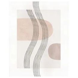 Bild Komar "Line Art Waves", beige (farbe bild(er): pastell), B:40cm H:50cm, Holz, Papier, Bilder, Wandbild zur Dekoration - ohne Rahmen