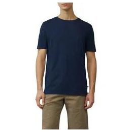 T-Shirt s.Oliver, Herren, Gr. 3XL, blau (dunkelblau), Obermaterial: 70% Baumwolle, 30% Leinen, unifarben, Casual, regular fit taillenbedeckt, Rundhals, gerader Abschluss, Shirts, mit Leinenanteil