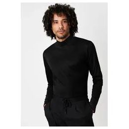 Rollkragenshirt DESOTO "Jersey Rollkragenshirt langarm", Herren, Gr. XXL, schwarz (solid schwarz), Jersey, Obermaterial: 100% Baumwolle, unifarben, slim fit normal, Rundhals, eingesetzt abgesteppte Kante, Shirts, Stretch-Qualität