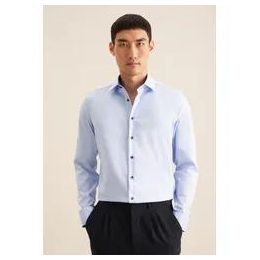 Businesshemd Seidensticker "Slim", Herren, Gr. XL (44), normale Ärmellängen, blau (hellblau), 100% Baumwolle, unifarben, slim fit, 2-Knopf-Manschette, Hemden, Slim Langarm Kentkragen Uni