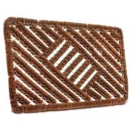 Fußmatte Hanse Home "Grid Brushes Mat, Türmatte", beige (natur), B:60cm H:33mm L:40cm, Kokos, Teppiche, Gitter, Robust, Bürsten, Innen, Außen, Schmutzabtreter, Wetterfest