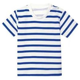 T-Shirt TRIGEMA "TRIGEMA T-Shirt mit Allover-Ringelmuster", Baby, Gr. 92, blau (royal), 100% Baumwolle, Shirts