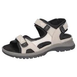 Waldläufer Trekkingsandale WALDLÄUFER "H-Sora", Damen, Gr. 4,5 (37,5), grau (hellgrau, schwarz), Nubukleder, Textil, Schuhe, Outdoorschuh, Sommerschuh, Keilabsatz, in bequemer Schuhweite H