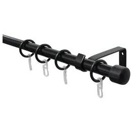Gardinenstange Gardinia "Set Metall" Gr. 1, schwarz, Ø:16mm, Gardinenstangen, 1-Lauf