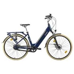 E-Bike Llobe "City E-Bike 28" Millenium 2G" Gr. 47, blau (blau, schwarz), Elektrofahrräder, 47cm, 28 Zoll (71,12cm)