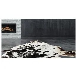 Fellteppich Calo-deluxe "Ronda 220" Gr. 42, schwarz-weiß (weiß, schwarz), B:120cm H:8mm L:190cm, Rindsleder, Teppiche, echtes Rinderfell, Wohnzimmer