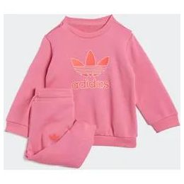 Trainingsanzug Adidas ORIGINALS "CREW SET", Kinder, Gr. 98, rosa (pink fusion, lucid rot), Obermaterial: 70% Baumwolle, 30% Polyester, Sportanzüge