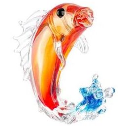 Tierfigur CASABLANCA BY GILDE "Figur Fisch Piscium rot H. 22 cm", rot, B:21cm H:22cm T:12cm, Glas, Dekofiguren