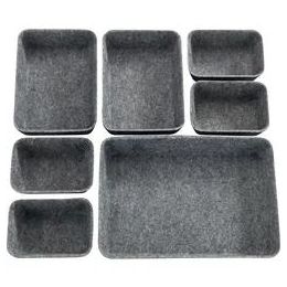 Organizer Wenko, schwarz, B:28,5cm H:5cm T:20cm, Filz, Aufbewahrungsboxen, Aufbewahrungsboxen für Schubladen, 3 Größen, recycelter Polyesterfilz