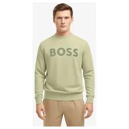 Sweatshirt BOSS ORANGE "WeBasicCrew", Herren, Gr. XXL, grün (open grün370), Sweatware, Obermaterial: 100% Baumwolle, Modisch, regular fit hüftlang, Rundhals, weit Rippbündchen, Sweatshirts, mit Rundhalsausschnitt
