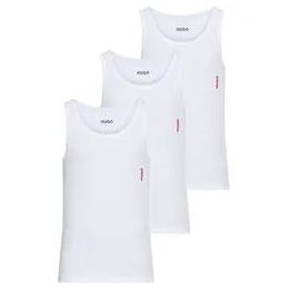Ripptanktop HUGO UNDERWEAR, Herren, Gr. L, weiß (weiß 100), Jersey, Obermaterial: 100% Baumwolle, Basic, Rundhals, Tops, Basic, Rundhals