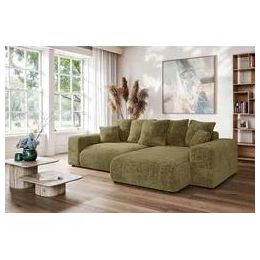 Ecksofa Home Affaire "LAKESIDE mit Bettfunktion und Bettkasten, B/T/H 257/166/84 cm", grün, B:256,5cm H:84cm T:166cm, 100% Polyester, Sofas, L-Form, Recamiere beidseitig montierbar, mit Wellenunterfederung, Topseller