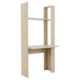 Schrank-Set GAMI "STRAW", beige (kastanie nature nachbildung), B:181cm H:175cm T:50cm, Spanplatte, Kastenmöbel-Sets, Aufbewahrungslösung mit Schreibtisch.