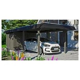 Skan Holz Einzelcarport SKANHOLZ "Wendland", grau (dunkelgrau), B/H/T: 206cm x, Carports