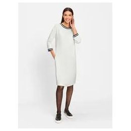 Jerseykleid Heine "Sweatkleid", Damen, Gr. 34, Normalgrößen, beige (ecru), Jersey, 70% Viskose, 27% Polyester, 3% Elasthan, unifarben, kurz, Rundhals, Kleider