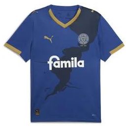 Trainingsshirt Puma "Holstein Kiel 25/26 Heimtrikot Herren", Herren, Gr. M, clyde royal gold blau, Obermaterial: 100% Polyester; Rippe: 100% Polyester, regular fit, V-Ausschnitt, Shirts