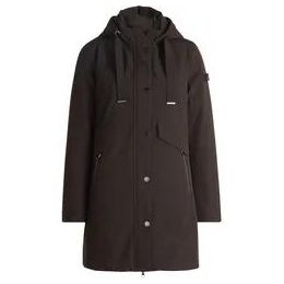 Outdoorjacke Betty Barclay "Betty Barclay Damen Outdoorjacke mit abnehmbarer Kapuze", Damen, Gr. 40, grün (dunkelgrün), Obermaterial: 88% Polyester, 12% Elasthan. Besatz: 100% Polyamid. Futter: 100% Polyester. Füllung: 100% Polyester., tailliert, Jacken