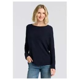 Strickpullover BOSS ORANGE "Falandrana Premium Damenmode", Damen, Gr. S, blau (dunkelblau 408), Strick, Obermaterial: 60% Viskose, 35% Polyacryl, 5% Kaschmir, unifarben, Rundhals, Rollsaum, Pullover, im Materialmix mit Kaschmir-Anteil