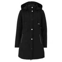 Outdoorjacke Betty Barclay "Betty Barclay Damen Outdoorjacke mit abnehmbarer Kapuze", Damen, Gr. 40, schwarz, Obermaterial: 88% Polyester, 12% Elasthan. Besatz: 100% Polyamid. Futter: 100% Polyester. Füllung: 100% Polyester., tailliert, Jacken