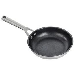 Bratpfanne Ninja "Ninja ZEROSTICK Edelstahl-Pfanne C600DE", silber (silberfarben), H:7,9cm L:39,1cm Ø:20cm, Pfannen, Edelstahl mit Aluminiumbeschichtung für Braten bei hohen Temperaturen