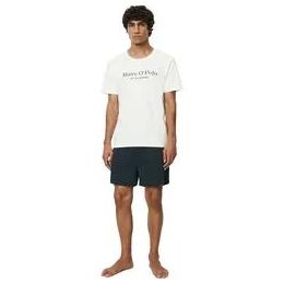 Marc O'Polo T-Shirt MARC O'POLO "Mix & Match Cotton", Herren, Gr. M, weiß (weiß cotton), Jersey, Obermaterial: 100% Baumwolle, regular fit hüftbedeckend, Rundhals, Shirts, mit Logo-Print vorn