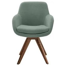 Esszimmerstuhl Musterring "Tavia", blau (aqua, wild, nussbau), B:62cm H:86cm T:66cm, Stühle, Stativgestell Wildnussbaum, Drehfunktion optional, diverse Farben