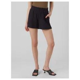 Véro Moda Shorts VERO MODA "VMNATALI HW SHORTS NOOS", Damen, Gr. XS (34), schwarz, Web, Obermaterial: 100% Baumwolle, unifarben, casual, relaxed fit kurz, Hosen