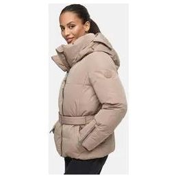 Winterjacke Marikoo "Aleynaa", Damen, Gr. M, beige (taupe grau), Obermaterial: 100% Polyester / Innenmaterial: 100% Polyester / Futter & Wattierung: 100% Polyester, Jacken, mit extra hohem Kragen und elastischem Taillengürtel