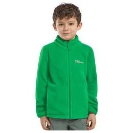 Fleecejacke Jack Wolfskin "TAUNUS JACKET K", Kinder, Gr. 92, mystic grün, Fleece, Obermaterial: 100% Polyester, Sportlich, mit Gummizug, Jacken, Winddicht, atmungsaktiv, Übergangsjacke