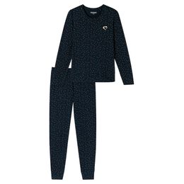 Schiesser Pyjama ' Family ' Damen Gr&ouml;&szlig;e M/L nachtblau Winterkleid
