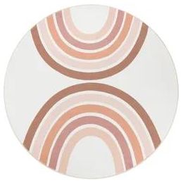 Kinderteppich Paco Home "Niloya 361", pink, H:12mm Ø:100cm, Polyester, Teppiche, Spielteppich, Kurzflor, bedruckt, Motiv Regenbogen, waschbar