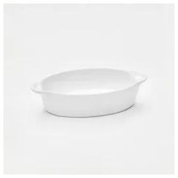 Auflaufform Van Well "Backform oval, 23,5 x 13,5 x 5,5 cm", weiß, B:23,5cm L:13,5cm, Porzellan, Auflaufformen, weiß glänzend, spülmaschinen- und mikrowellengeeignet