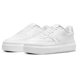 Sneaker Nike SPORTSWEAR "Court Vision Alta", Gr. 37,5, weiß (weiß, weiß, weiß), Leder, Schuhe, Design auf den Spuren des Air Force 1